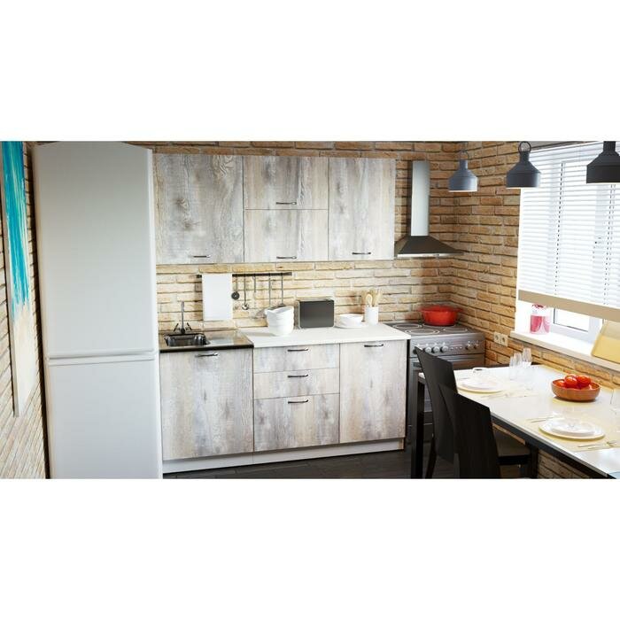 Кухонный гарнитур «Арина экстра», 1700×1570 мм, цвет белый/пайн экзотик