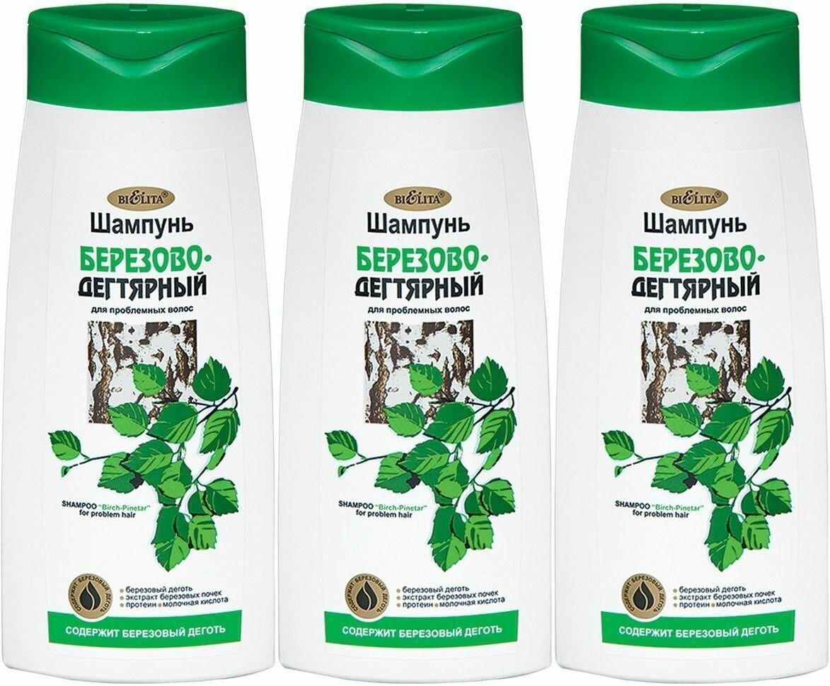 Белита Шампунь Берёзово - дегтярный, 480 г, 3 шт