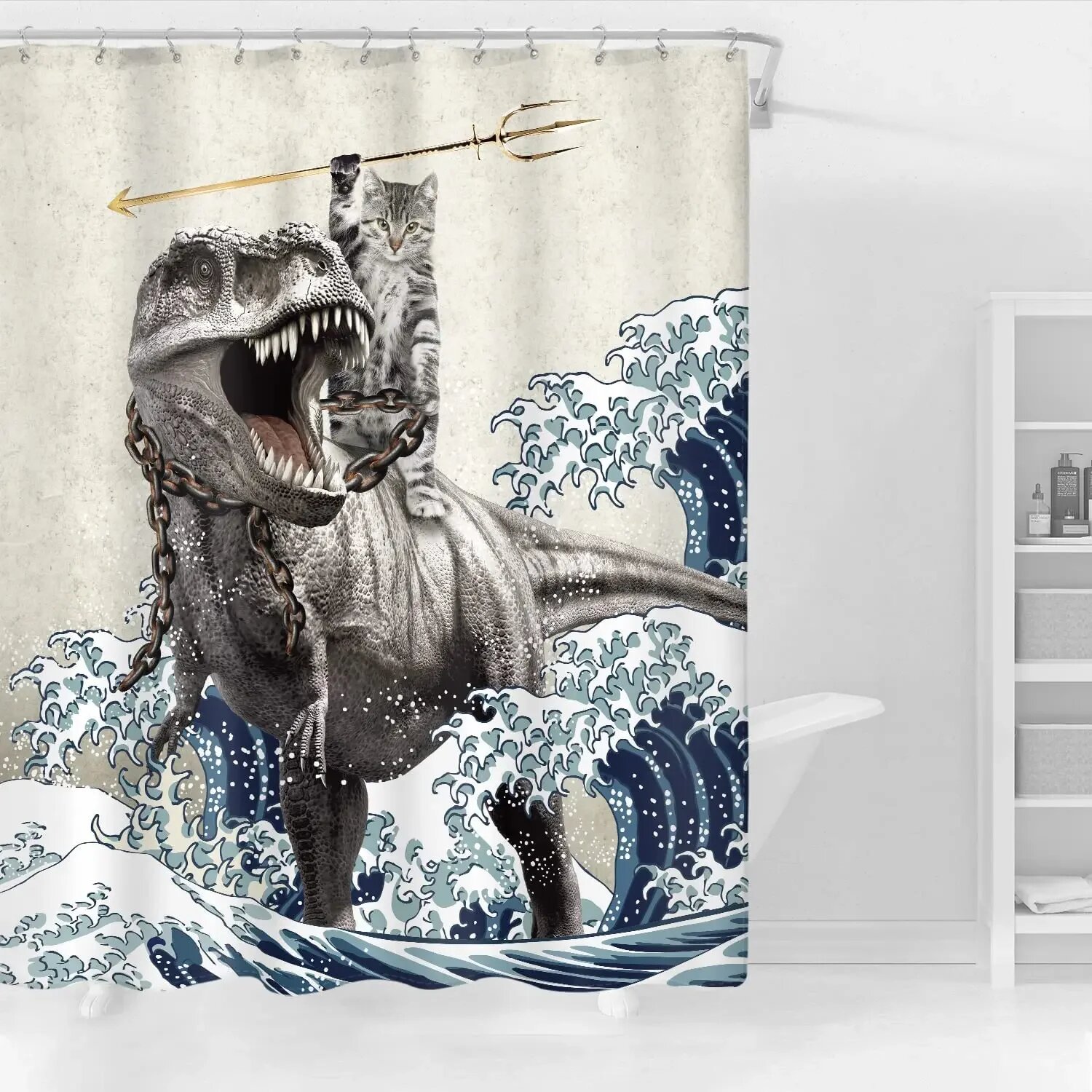 Забавные шторы для душа из полиэстера 180x210cm-70x83in, 61SC