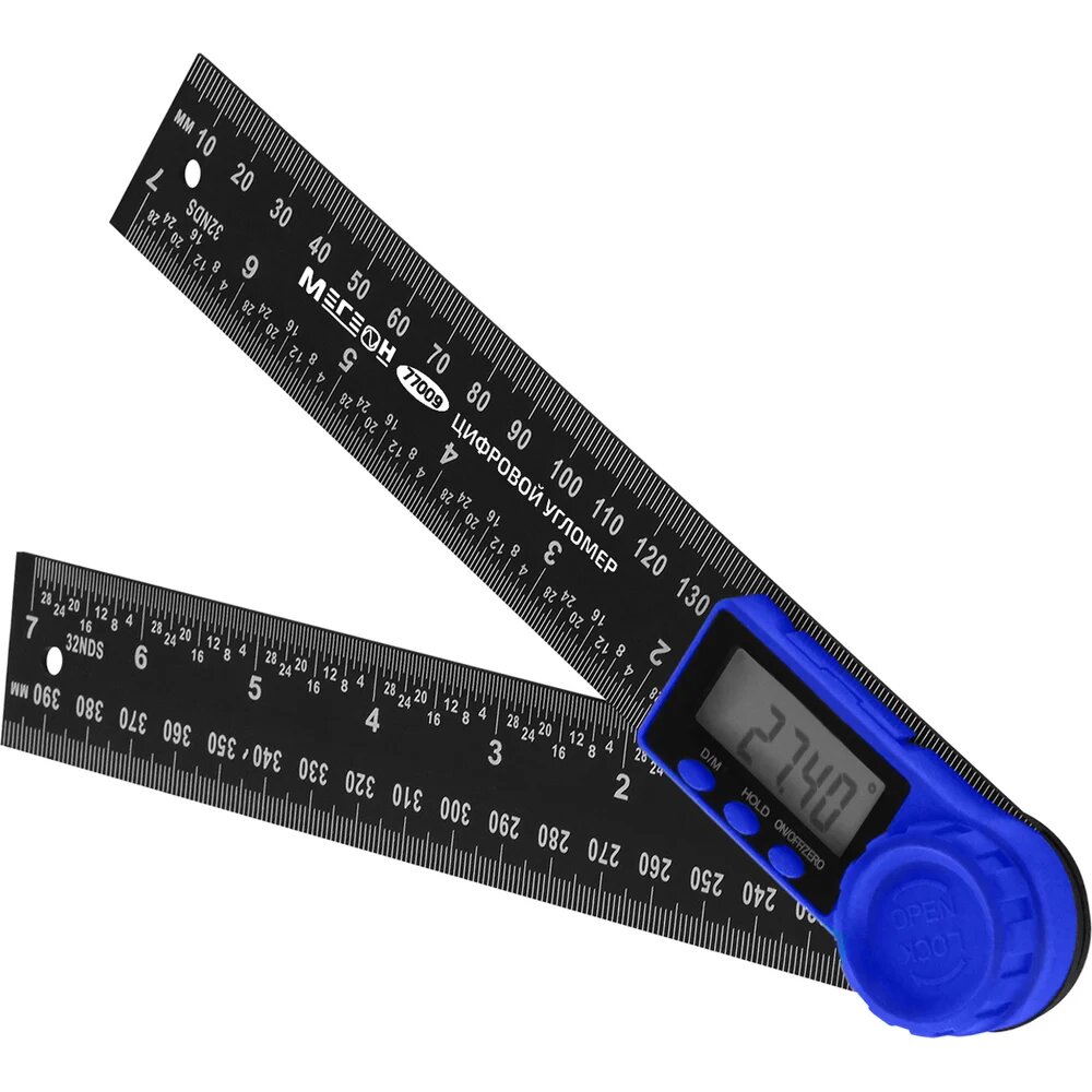 Цифровой угломер мегеон 77009 к0000033687, облегчает работу, складная