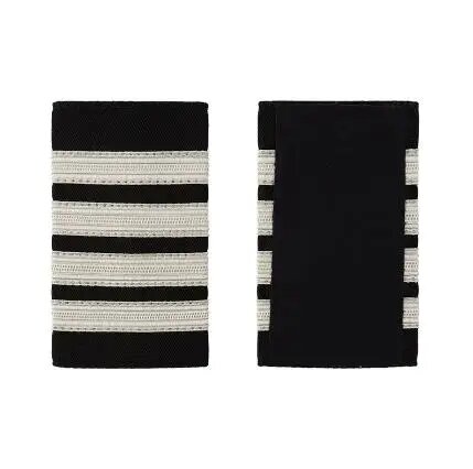 Эполеты пилота, черные, полиэстер, 1 пара Черный, silver4