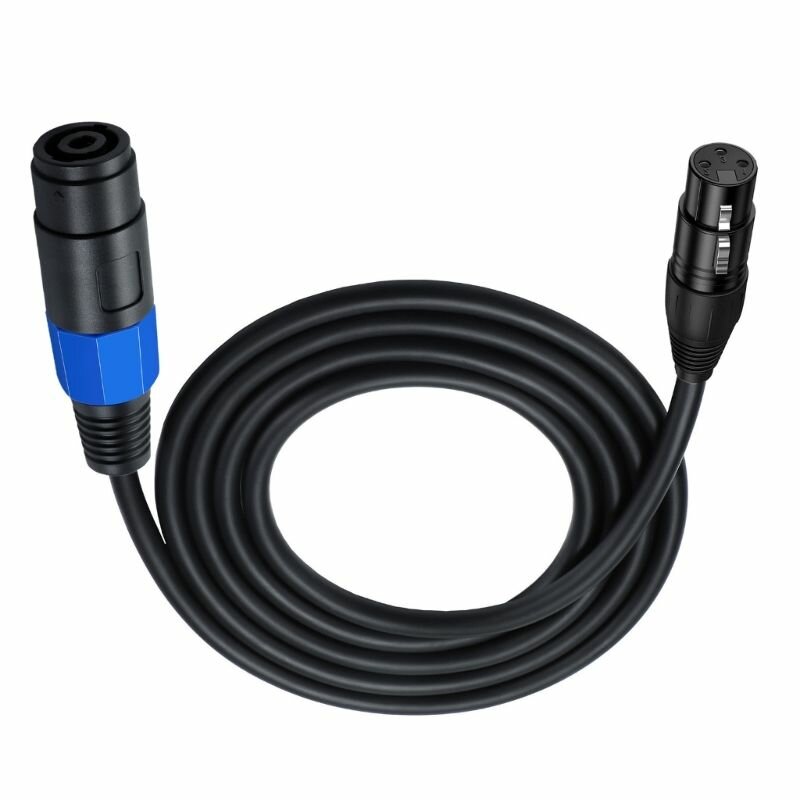 Кабель Speakon с разъемом XLR, гнездовой 3-контактный удлинительный провод для микрофона с поворотным замком