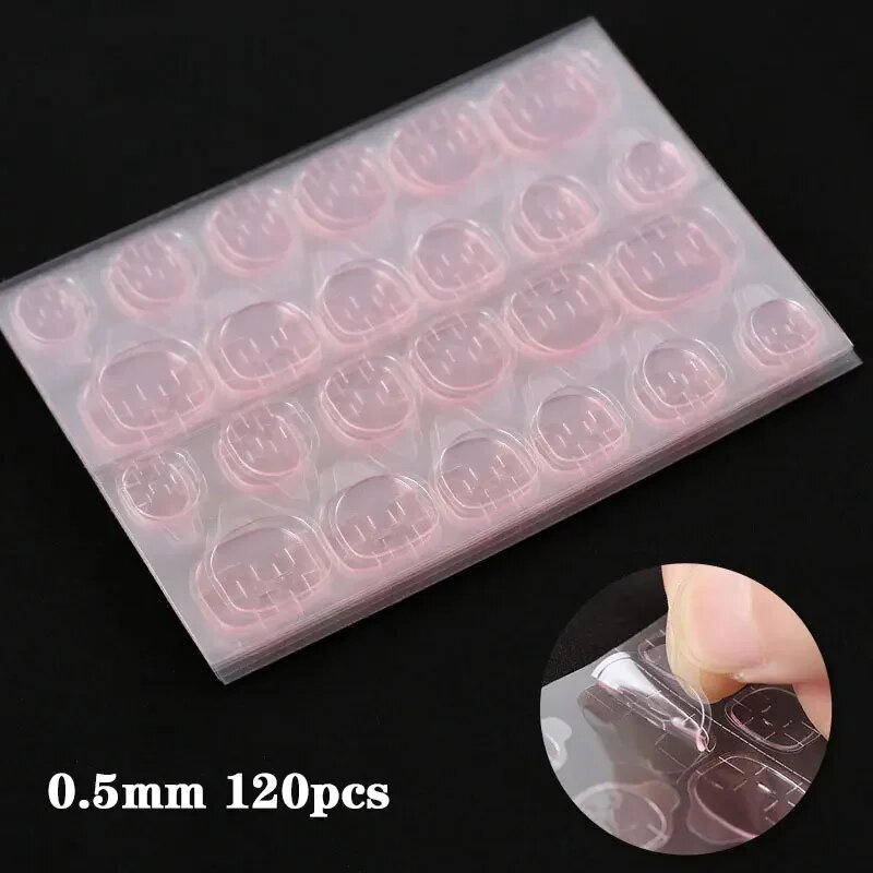 HEONYIRRY двусторонний клей для ногтей 0.5mm 5 sheets pink