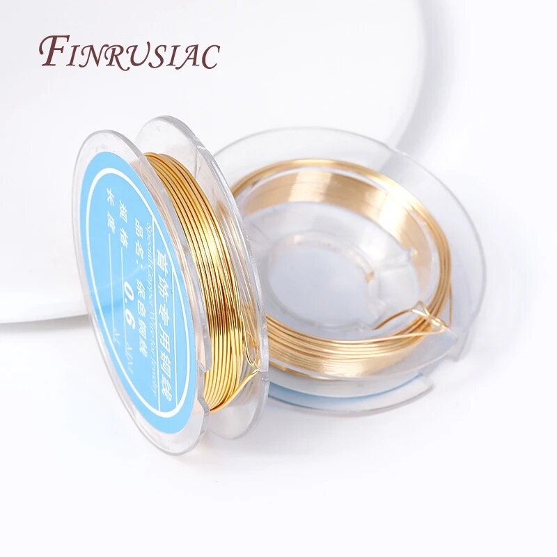 Золотая позолоченная латунная проволока FINRUSIAC для бисера 21 0.6MM -5Meters, 18K Real Gold Plated