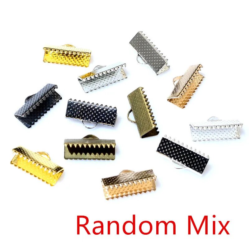 Зажимы кожаные 8 мм, Random Mix, для фурнитуры