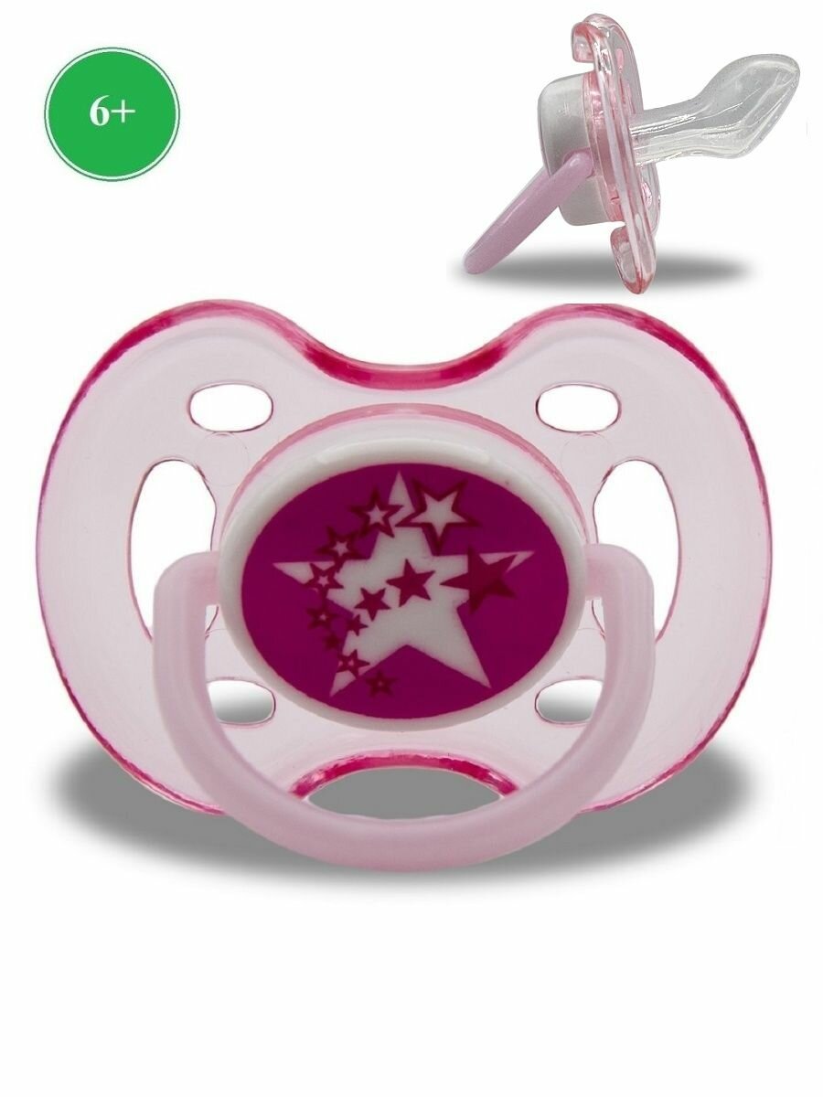 Пустышка Baby land ночная ортодонтическая силиконовая 6-18мес.