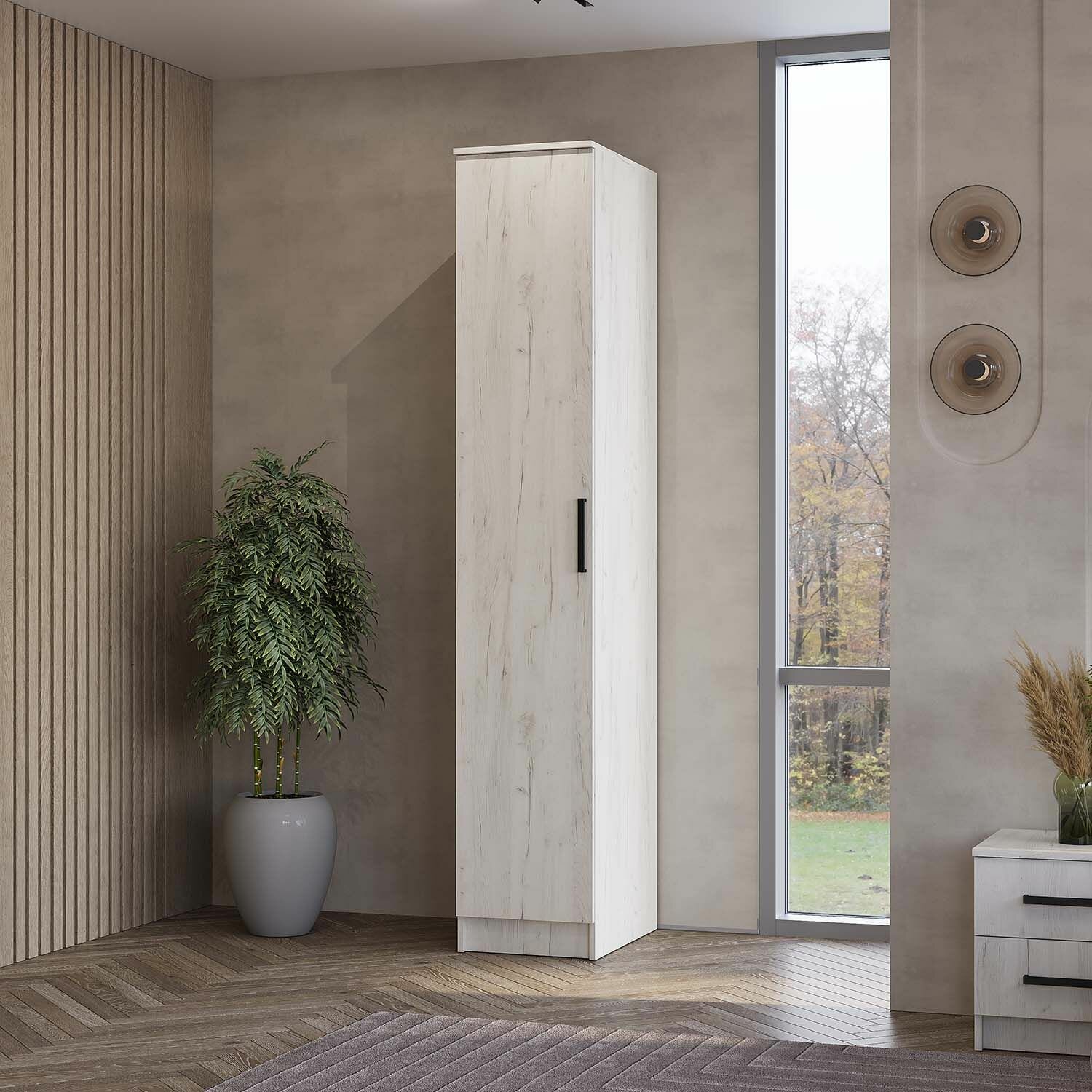 Пенал BTS Фиеста, ЛДСП, распашные дверцы, цвет дуб крафт, 40х61х221,6 см