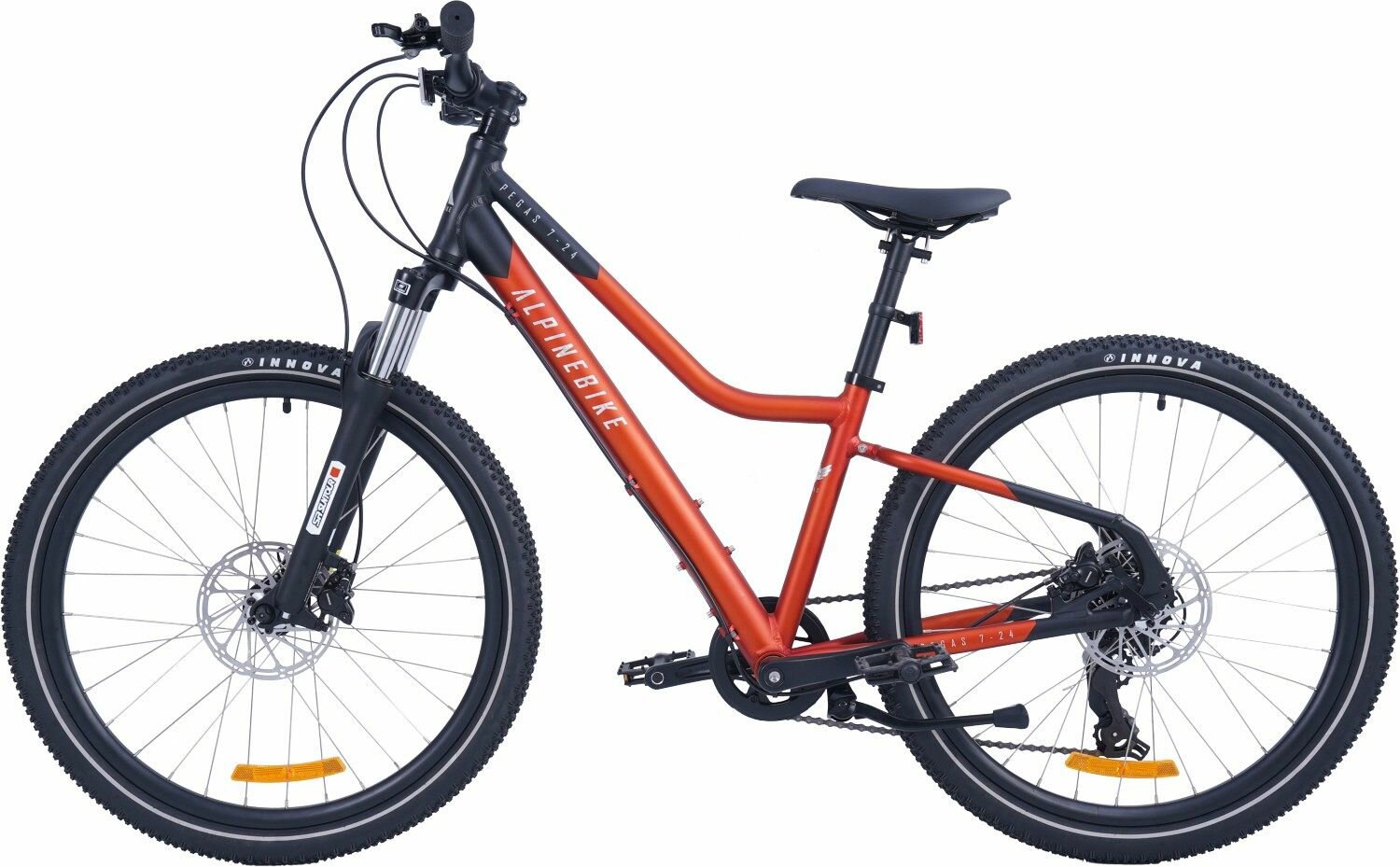 Велосипед Alpinebike Pegas, 7 скоростей, алюминиевый сплав, оранжевый