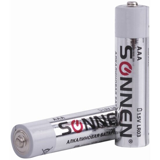 Батарейки Sonnen Alkaline, AAA (LR03, 24А) короб 10 шт, 451089