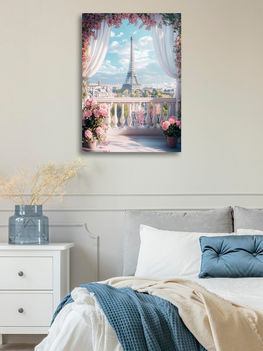 Картина на холсте LOFTime 50Х70 Балкон с видом на Париж К-1479-5070