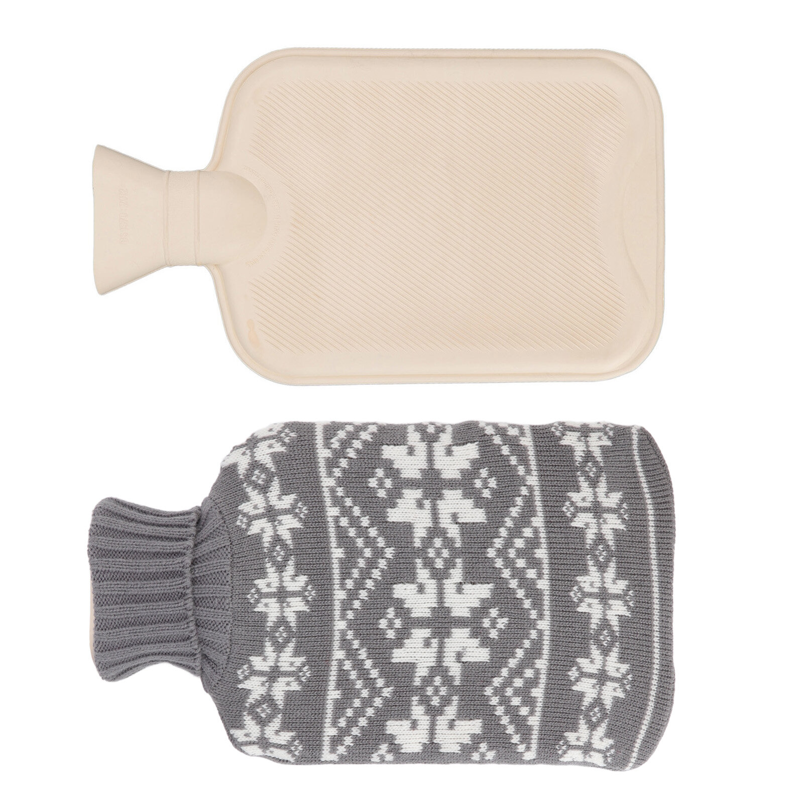 Горячая вода мешок резина большой 2L водная инъекция горячая вода бутылка с вязаным чехлом для руки 1 x горячая вода мешок чехол 1 x внутренний вода мешок материал резина шерсть вес approx. 452g/15.9oz