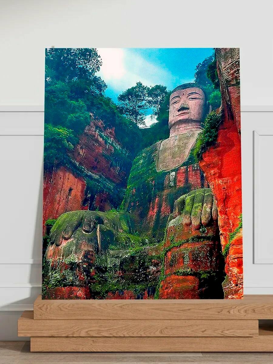Картина "Статуя Будды в Лэшане", на стену 30х40см 1шт.