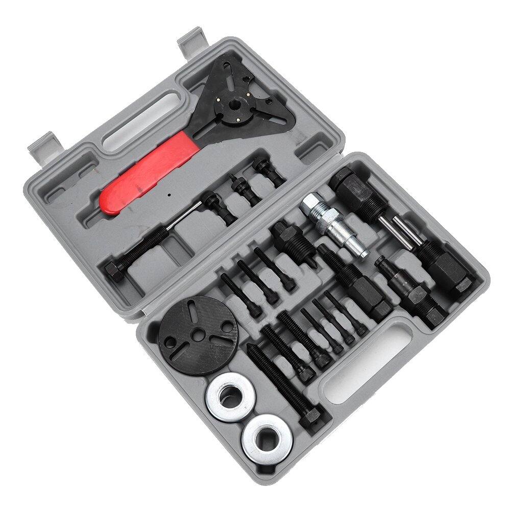 Комплект инструментов для снятия сцепления компрессора A/C, 23 предмета, для автомобилей, съемник для втулки и других деталей