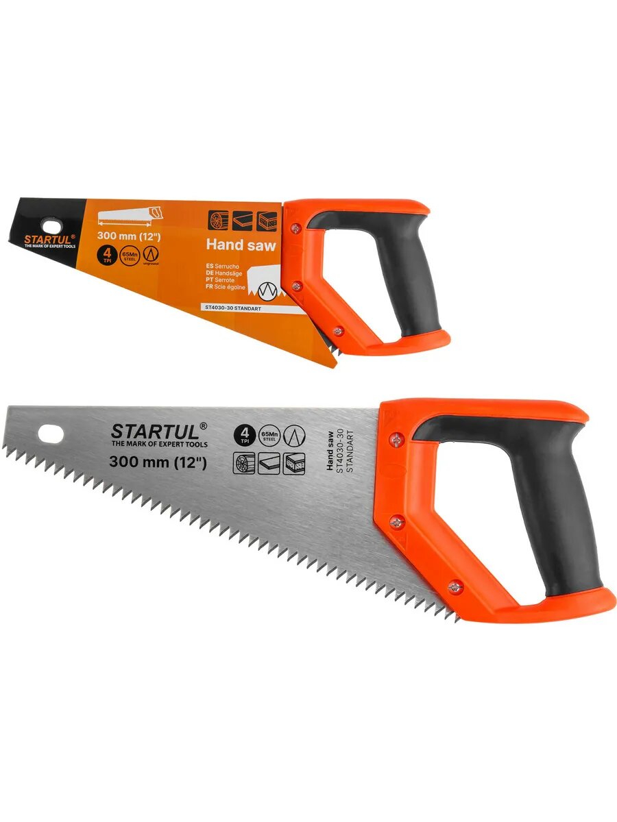 Ножовка по дереву 300 мм 4 TPI STARTUL Standart из инструментальной стали (ST4030-30)