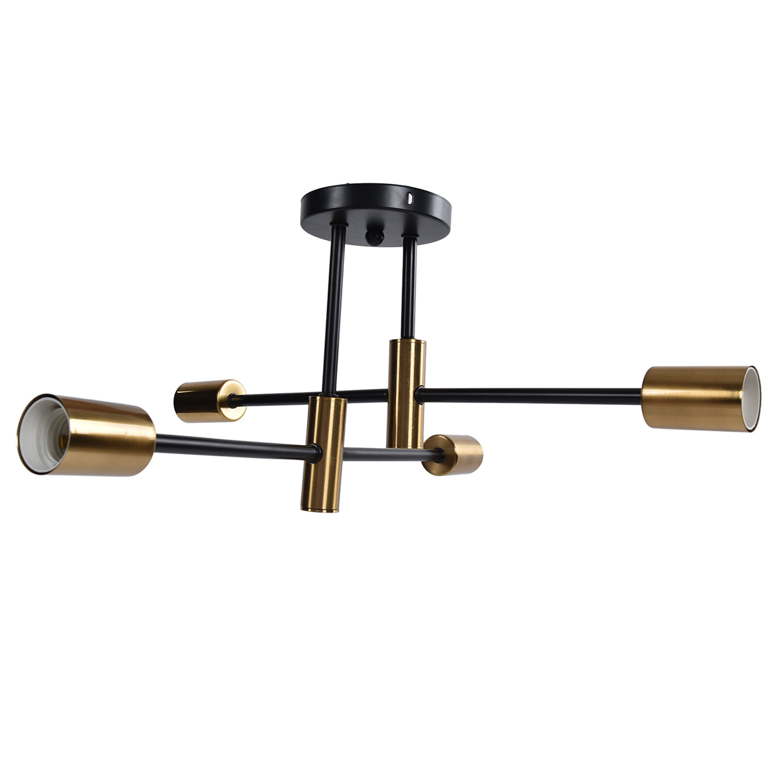 Потолочный светильник с 4 светильниками, регулируемый поворотом на 360°, потолочный светильник из кованого железа для столовой, кухни, офиса, 110‑220 В