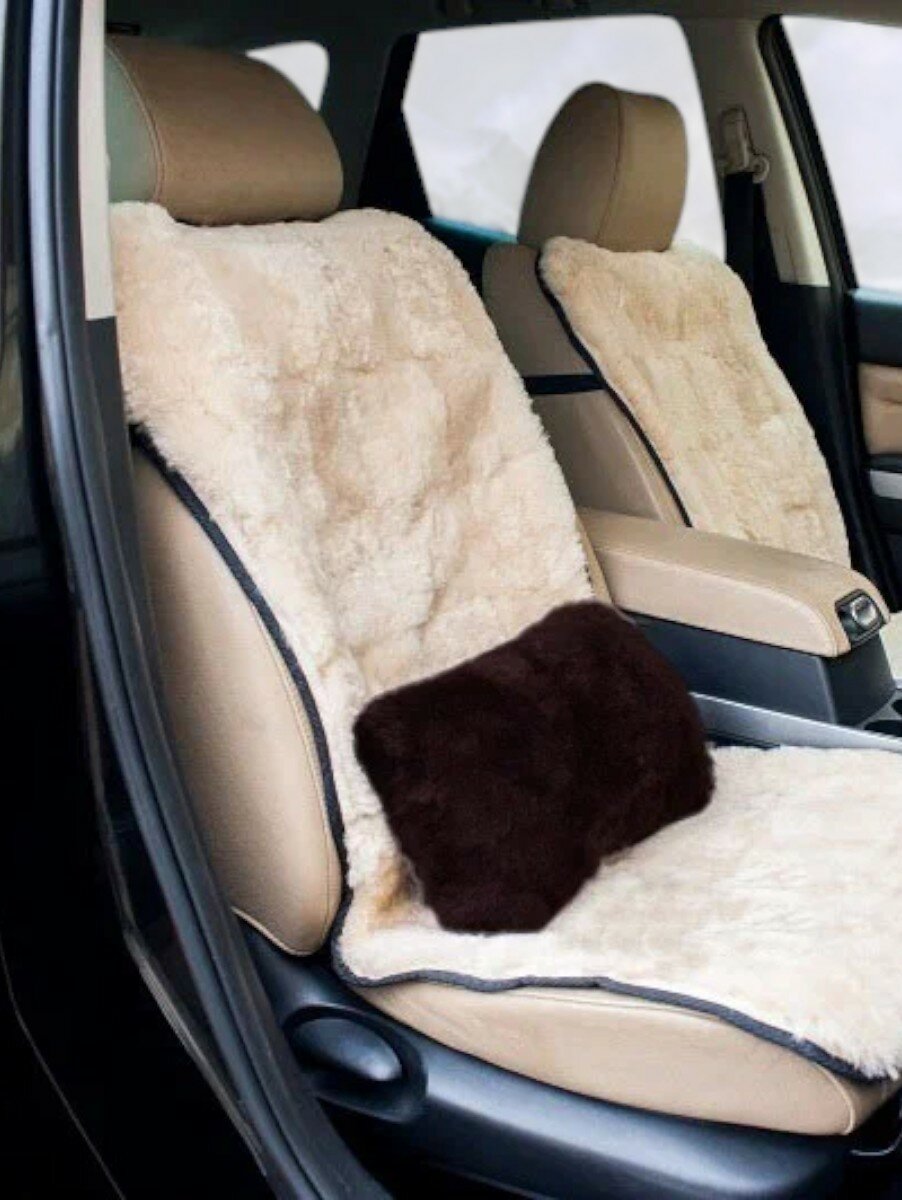 Подушки декаративные прямоугольные Shkura-Dekor комплект из 2 шт коричневая+коричневая