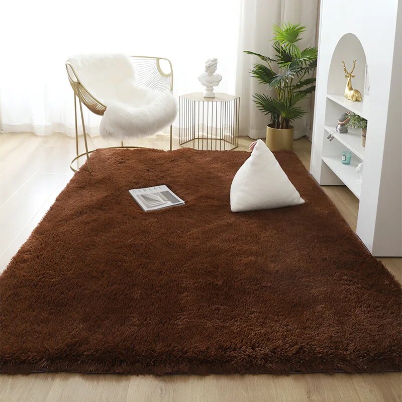 Индивидуальные толстые шелковые ковры для ванной Коричневый, 130x230CM RU, Brown