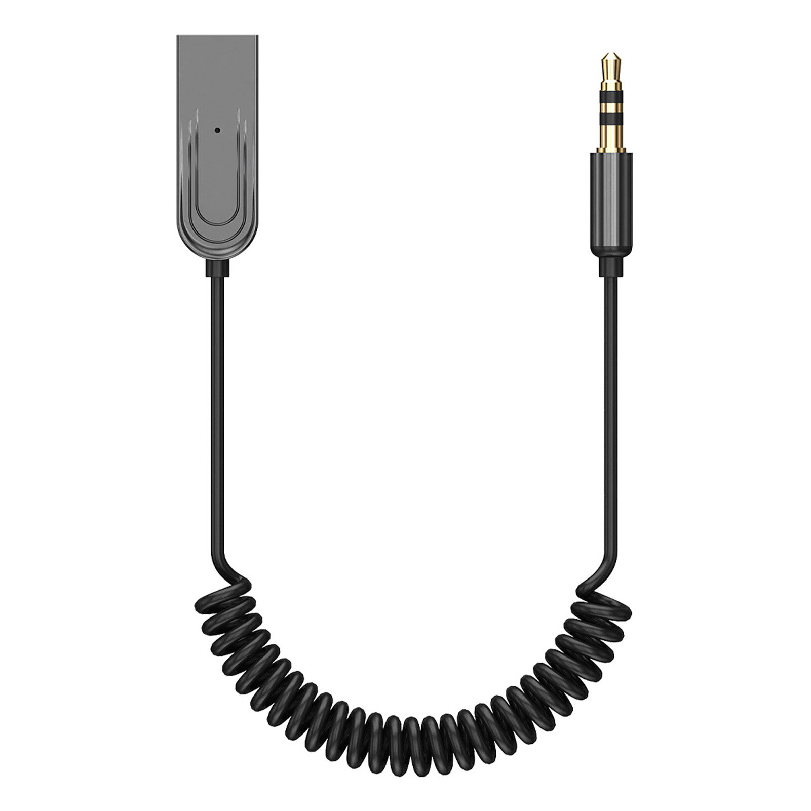 Автомобильный Bluetooth-приемник, многофункциональный, радиус действия 32,8 фута, USB-источник питания, 3,5 мм, беспроводной Bluetooth 5.0, серый, черный