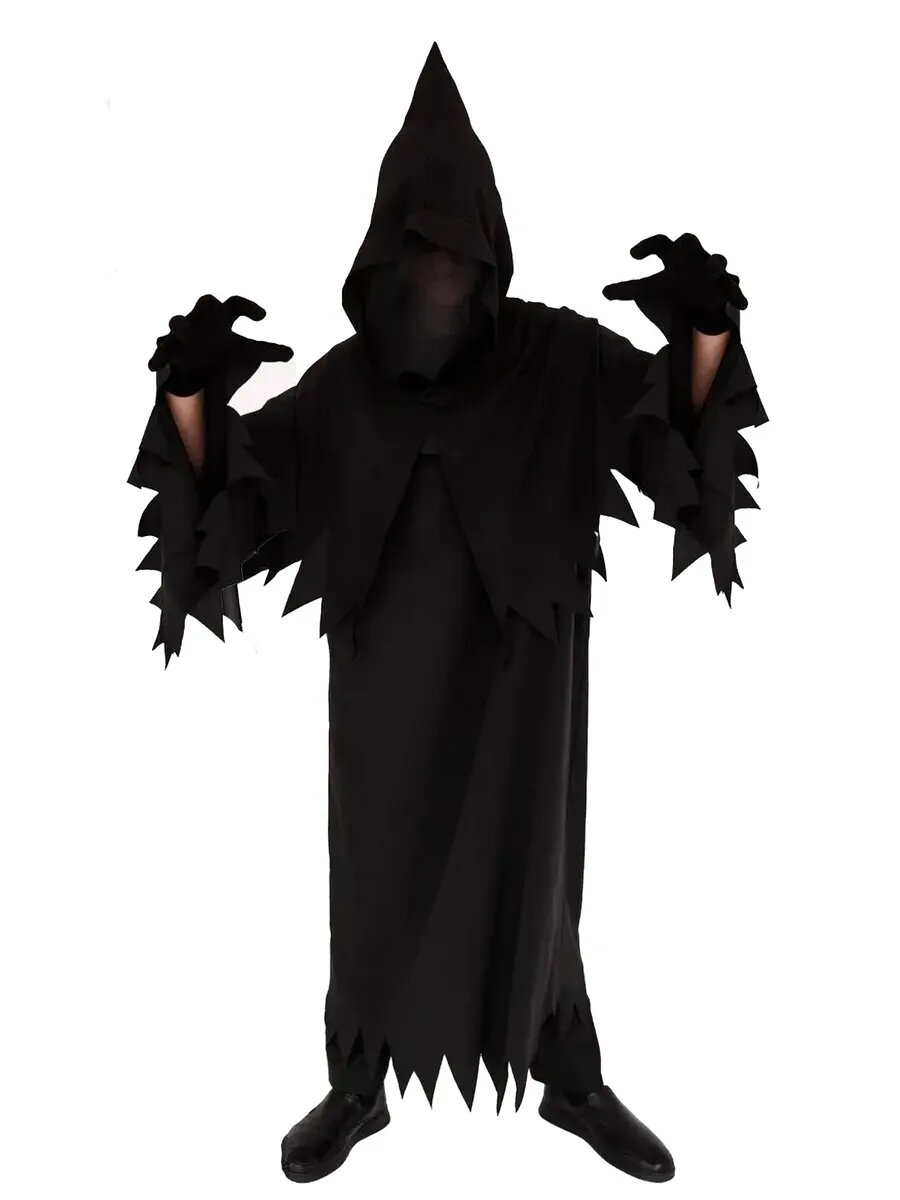 Карнавальный костюм смерти детский, черный, L (128-134 см)