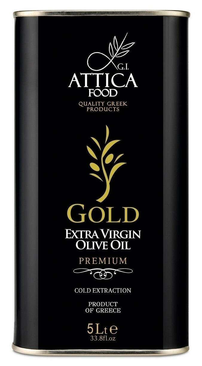 Оливковое масло 5л Attica Food (Греция, Пелопоннес, Extra Virgin, жесть)