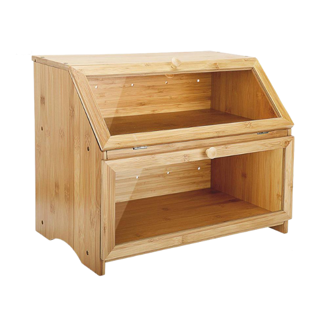 Ящик для хранения снеков многоцелевый из бамбука, деревянный органайзер для еды большой емкости для кухни и гостиной дома