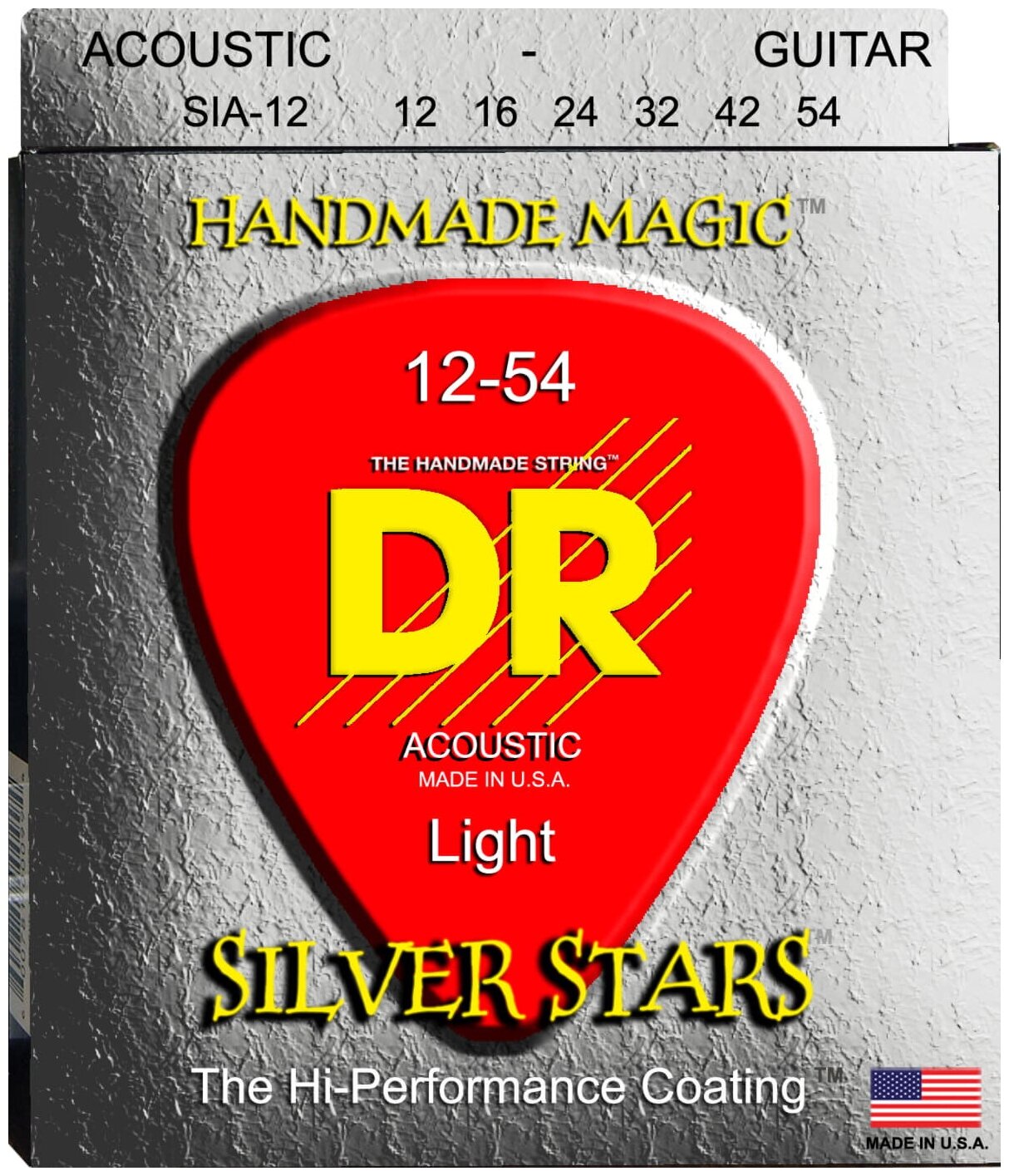 Струны для акустической гитары DR SIA-12 Silver Stars Phosphor Bronze 12-54