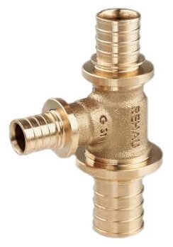 Тройник Рехау Platinum RX бронза с уменьшенным боковым и торцевым проходами 32-25-25