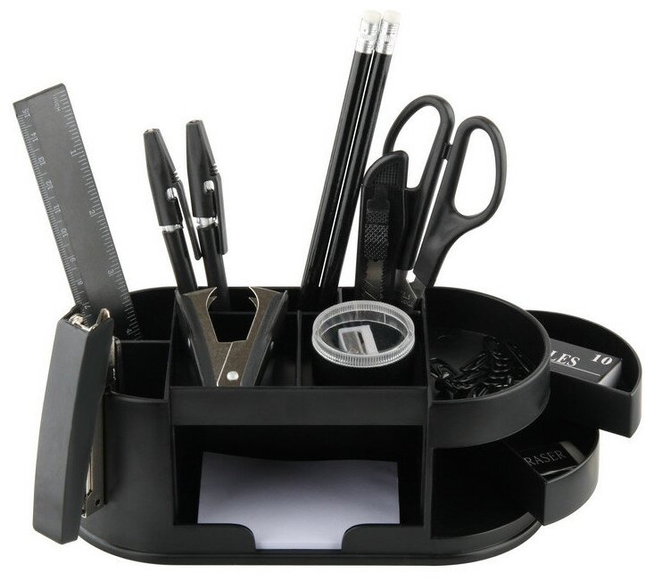 Набор настольный Attache пластиковый 16 предметов черный 1013351