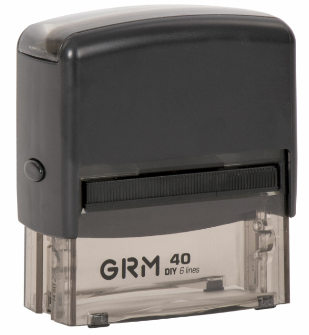 Штамп самонаборный 6-строчный, оттиск 59х23 мм, синий без рамки, GRM 40, касса В комплекте, 11600004
