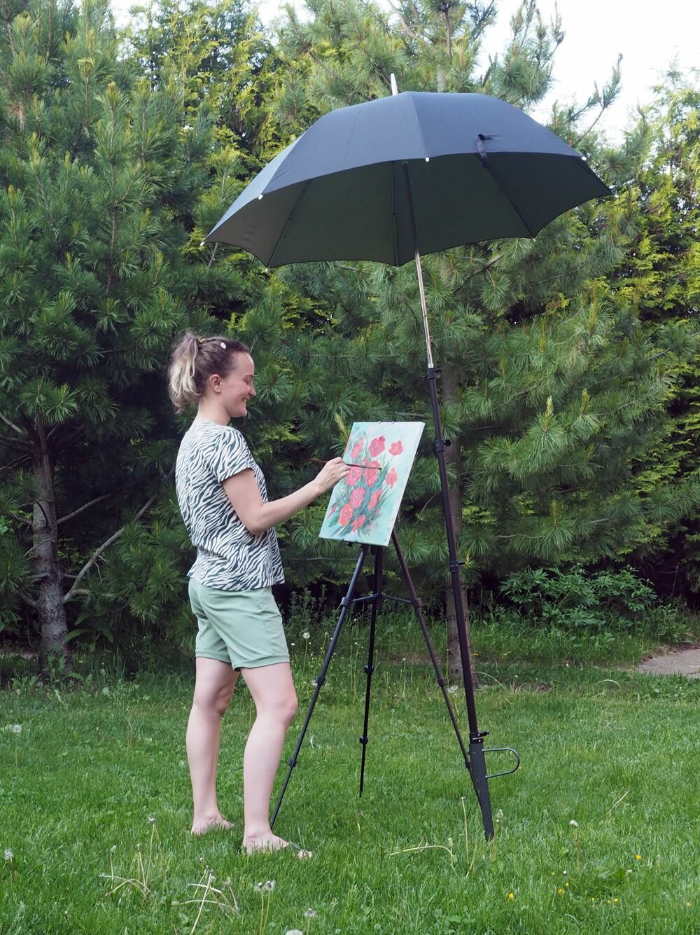 Зонт художника на пленэре с куполом 115 см (крепление в землю) 2014-201