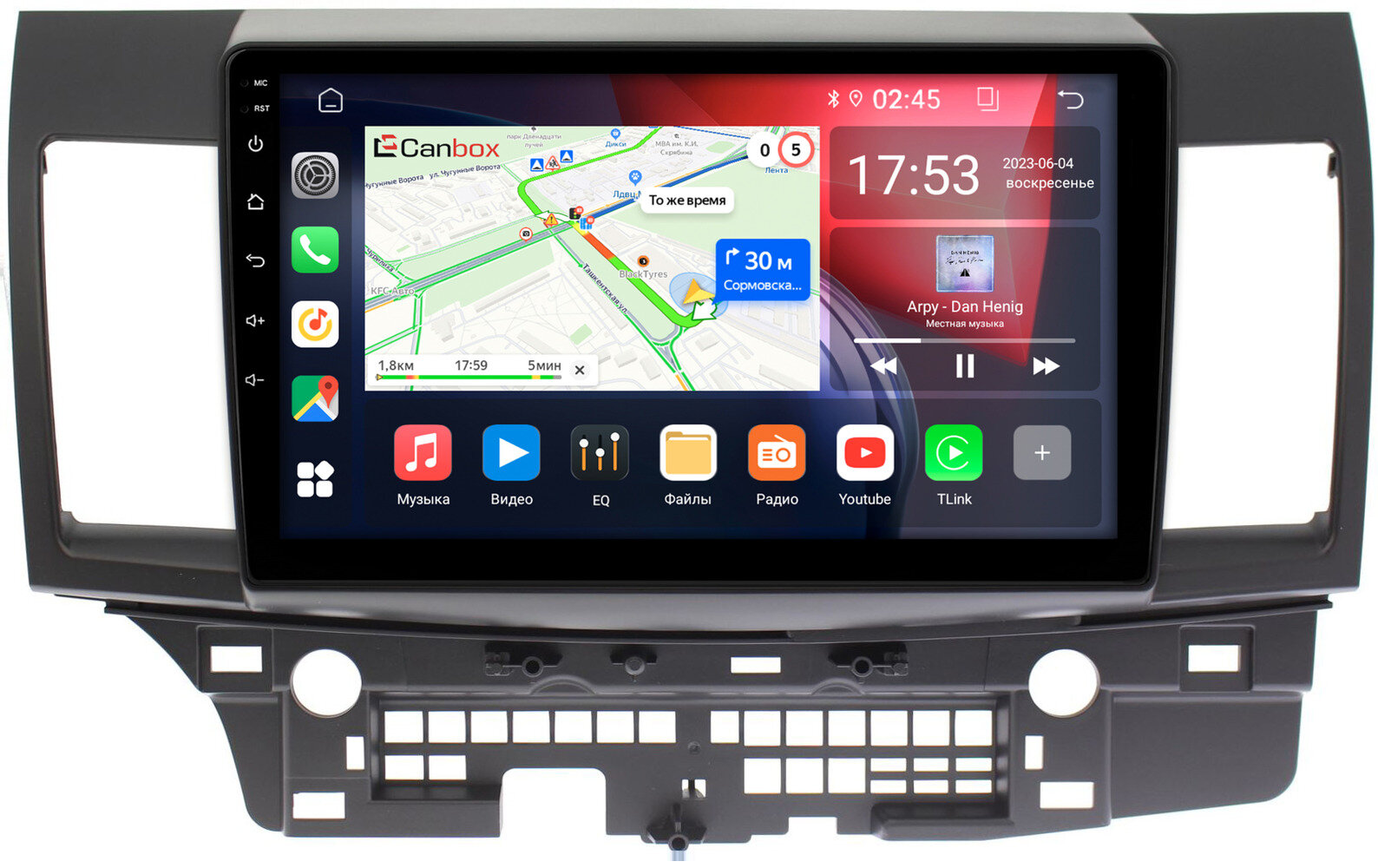 Штатная магнитола Mitsubishi Lancer 10 2007-2017 (авто без Rockford) Canbox GT10-1021 2/32 Android 10 (IPS, DSP, CarPlay)