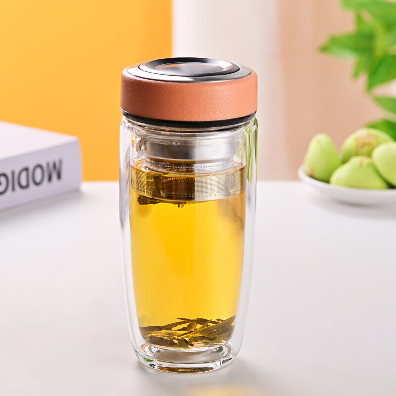 Двухслойный гусиный яйцо чашка с высоким содержанием боросиликса крышка бытовая стеклянная стеклянная чашка Розовый