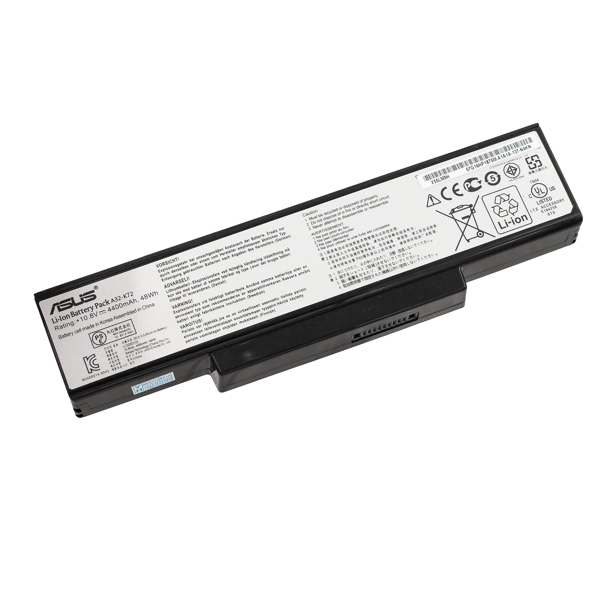Аккумулятор для Asus N73S / N73SV / K73E / K73SV / K72F / X73S / K72 / K73TK / N73JF / K72DR / N71Ja / N71 / K73SD / N73SM / K73TA / N71Jv / K73SM / N71Vn / N71VG / N73JG / N71Jq / K72Dy / A72DR / N73JQ / K72JT / K72Jr / A72F / A73 - батарея ORG