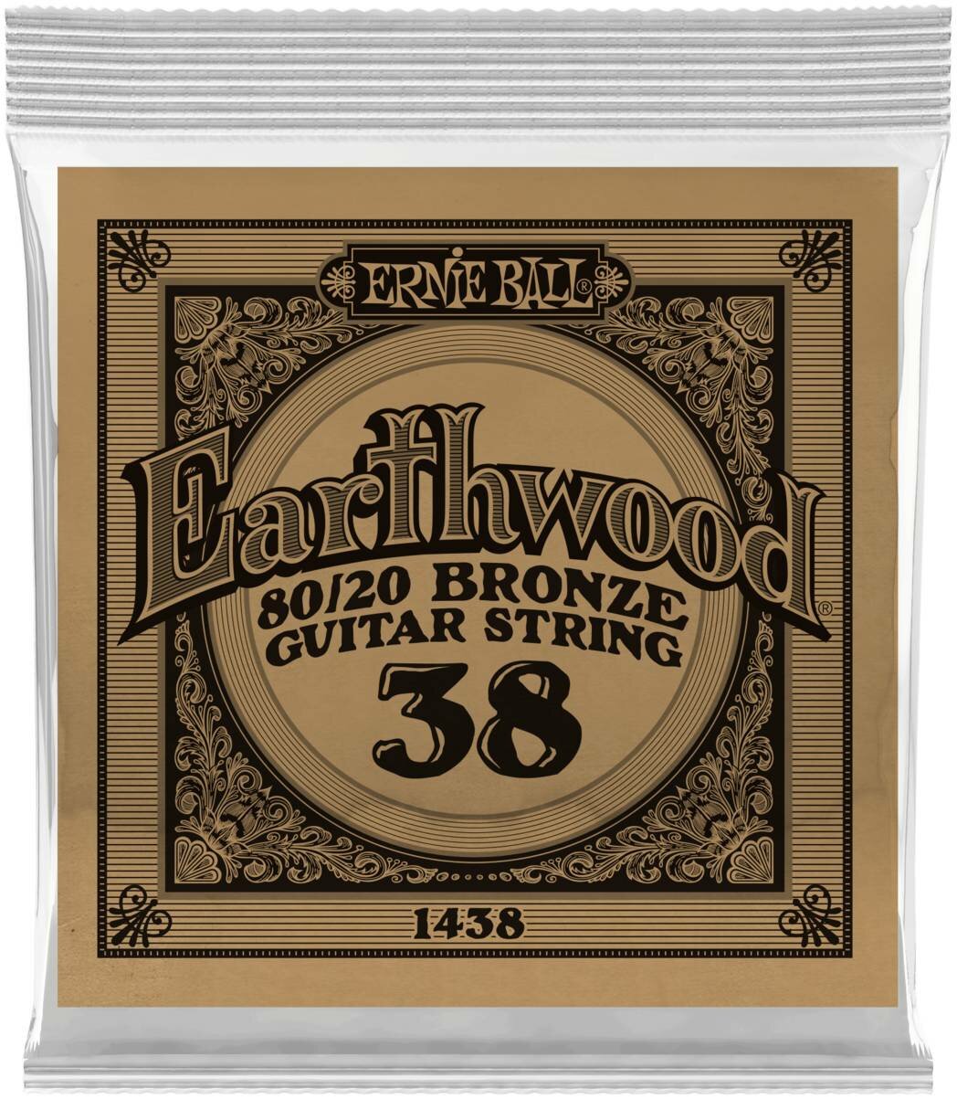 ERNIE BALL 1438 Earthwood 80/20 .038 - Струна одиночная для акустической гитары