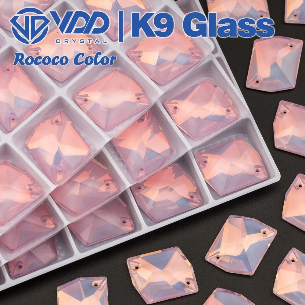 Стразы VDD K9 Glass Rococo Pink (Cosmic), 15 шт