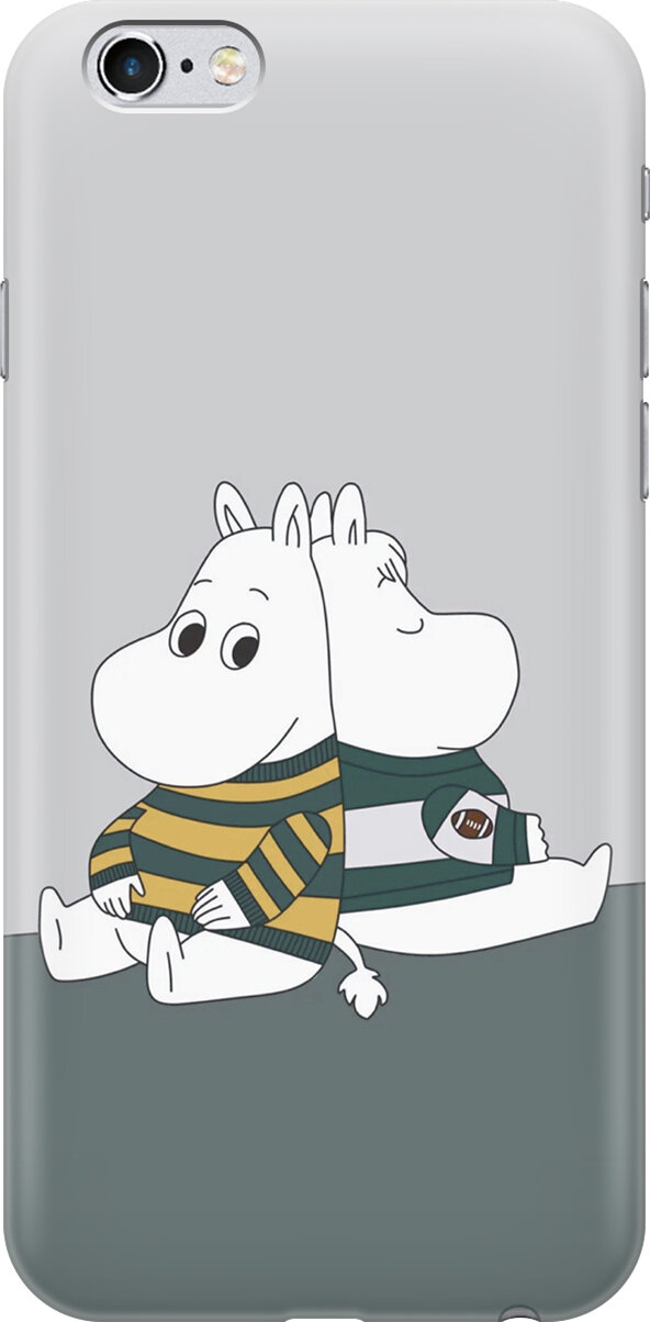 Силиконовый чехол на Apple iPhone 6s / 6 / Эпл Айфон 6 / 6с с рисунком "Муми-тролли"