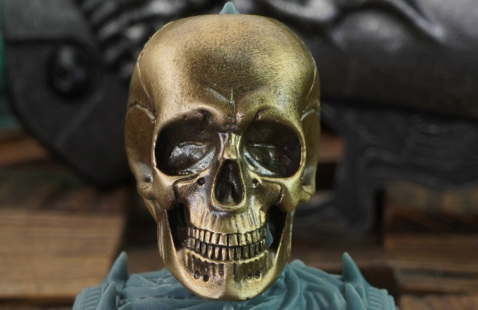 Бусина Большой Анатомический Череп, латунь