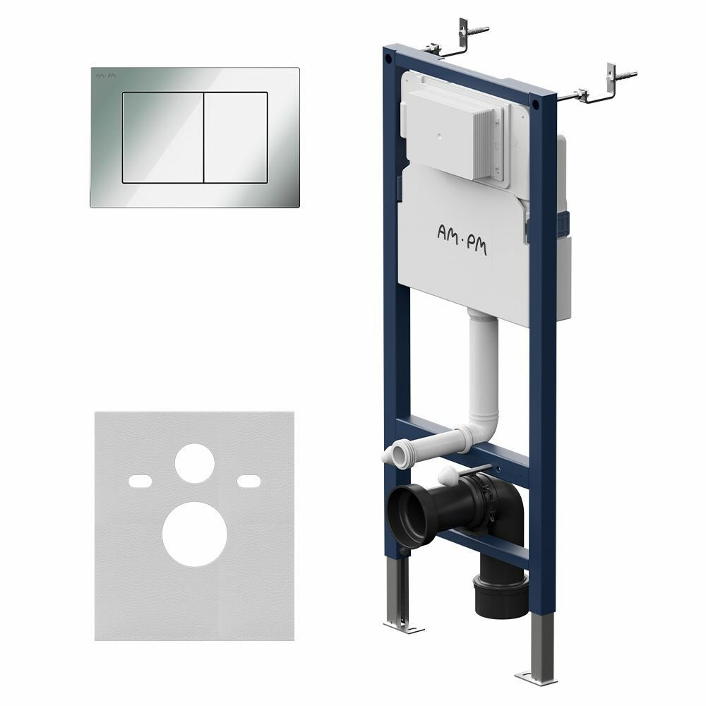 I012709.0251 PrimeFit инсталляция Am.Pm для подвесного унитаза с клавишей смыва PrimeFit S, хром