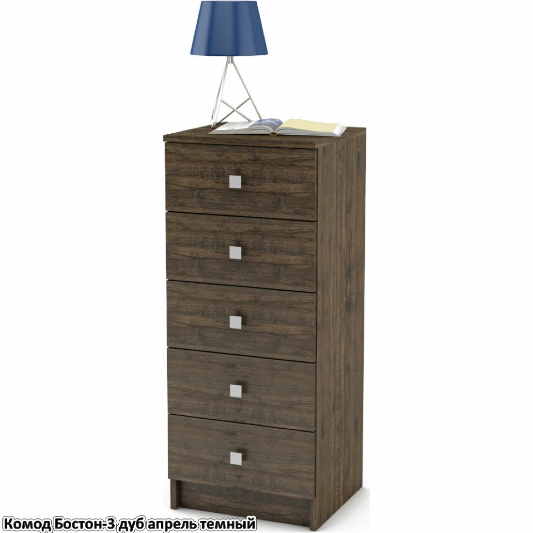 Комод Бостон-3 Дуб-апрель-темный, ЛДСП, МФ Владимир VMF, 40х96,6х38 см.