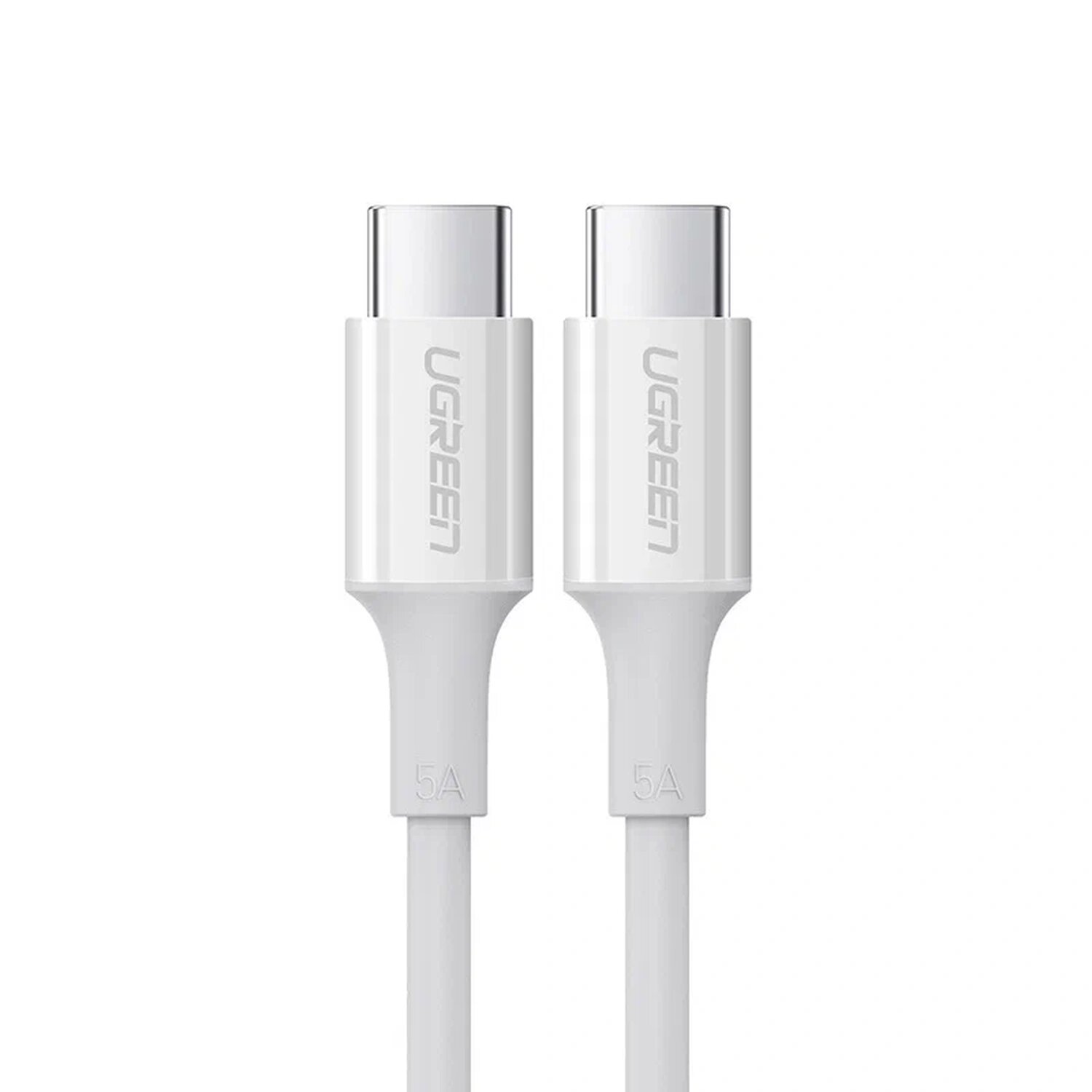 Кабель UGREEN US300 (60551) USB2.0 Type-C Male to Male Cable 5А. Длина 1 м. Цвет: белый