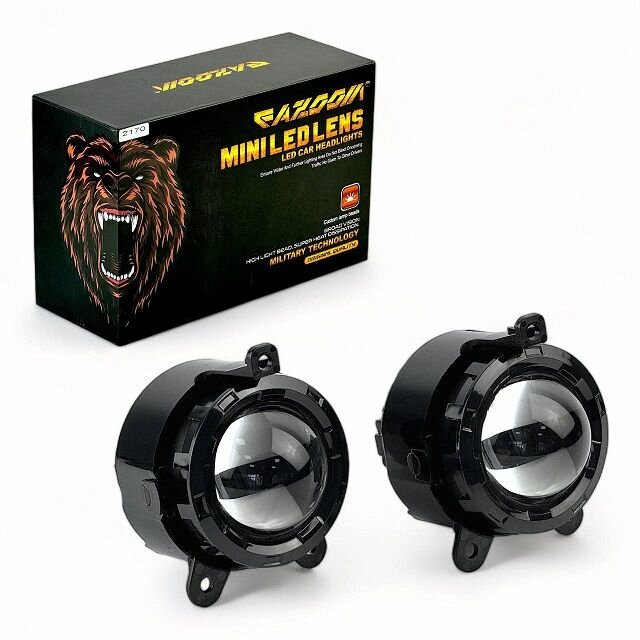 Противотуманная фара LED 2170 Приора линза белый/Желтый (Компл)