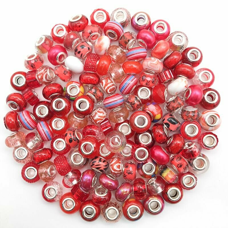 20 бусин с большим отверстием для творчества – создание украшений, браслетов, серег и декора, идеально для рукоделия и поделок