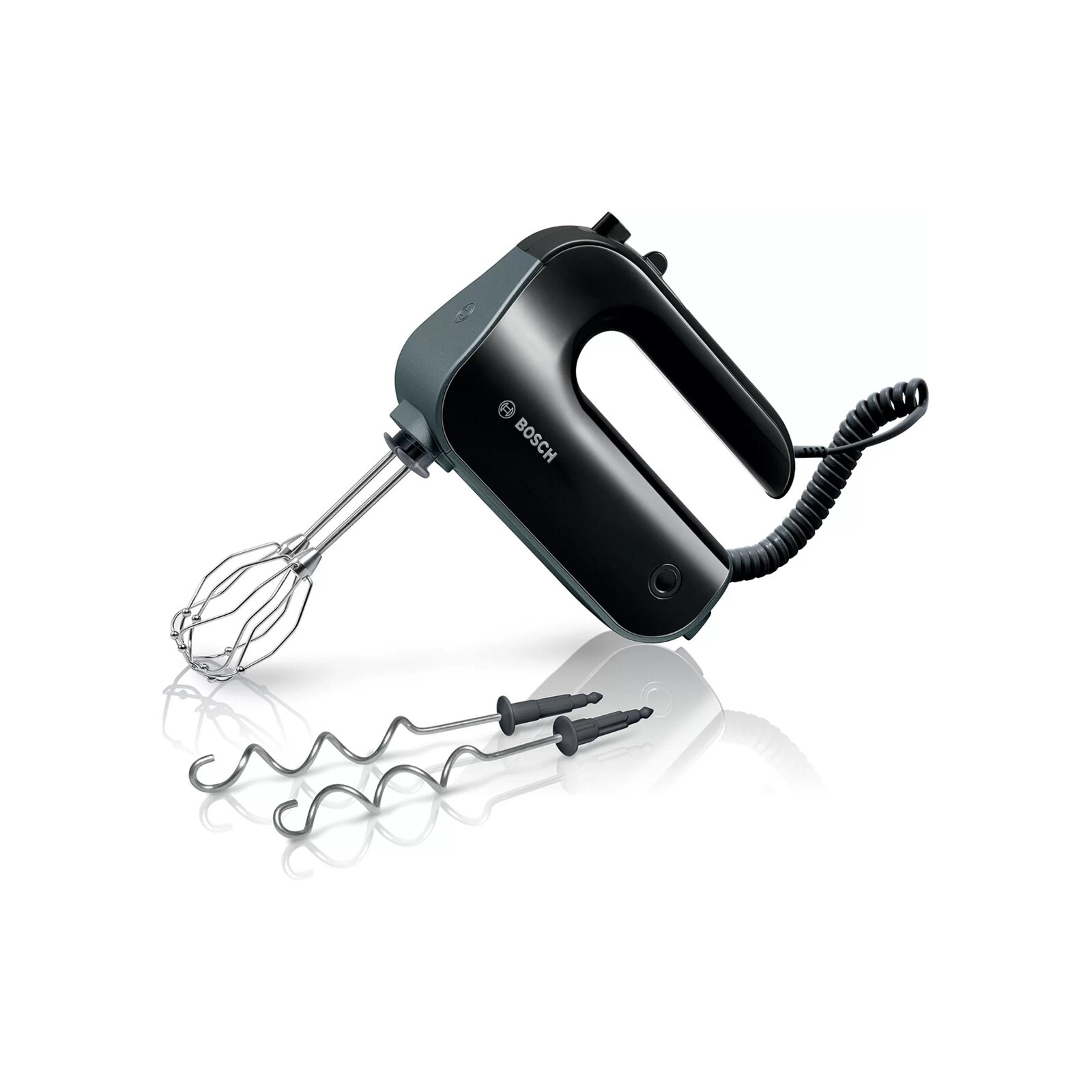 Миксер Bosch MFQ4930B Styline, ручной, 850 Вт, 5 скоростей, Soft-Touch, венчики FineCreamer, черный