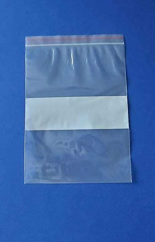 Пакеты 10х15 см , плотность 60 мкм С белой полосой для надписи , 100 шт
