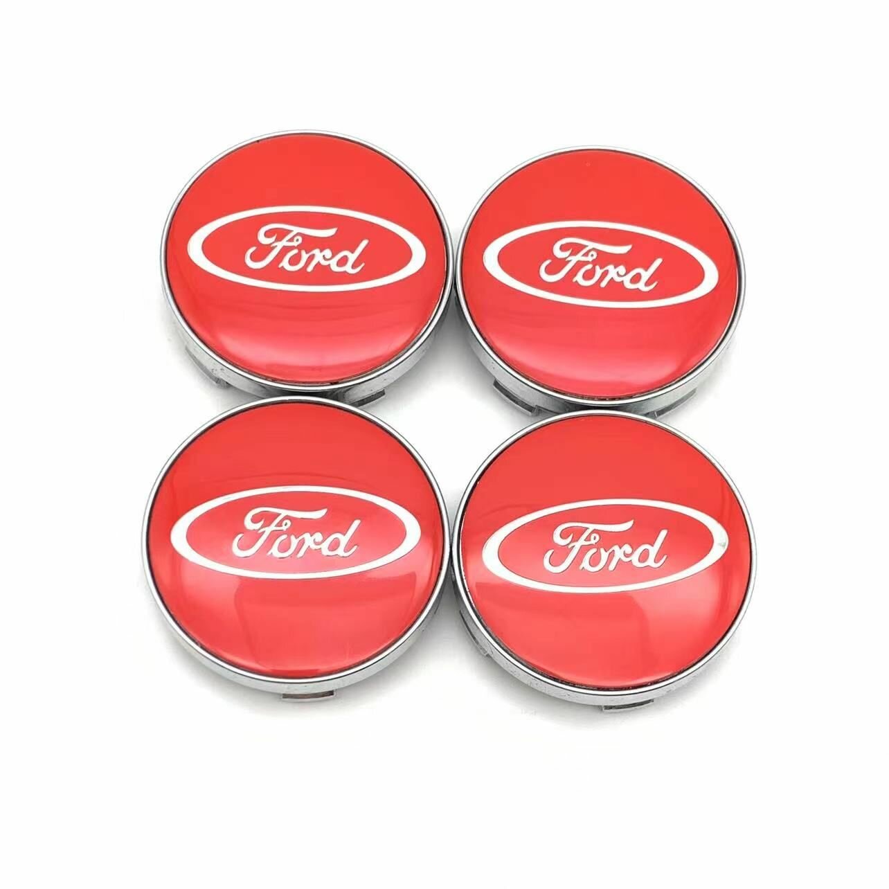 Колпачки на литые диски Ford 60/56/10 мм, 4 шт — заглушки ступицы для защиты от пыли и декоративной отделки, новые
