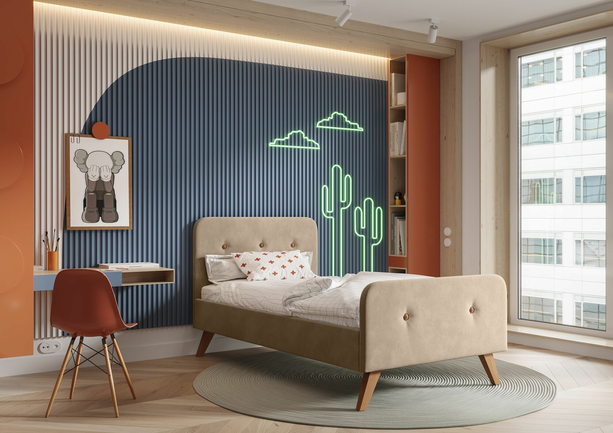 Кровать с мягким изголовьем "Марго" 120 х 200 см (Velutto 05)