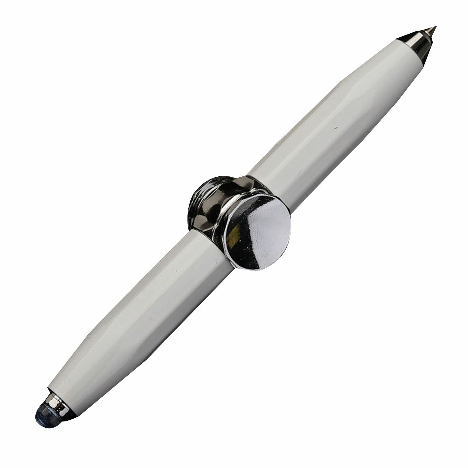 Шариковая ручка, Многофункциональная вращающаяся светящаяся спиннер-ручка - белая, 1 шт.