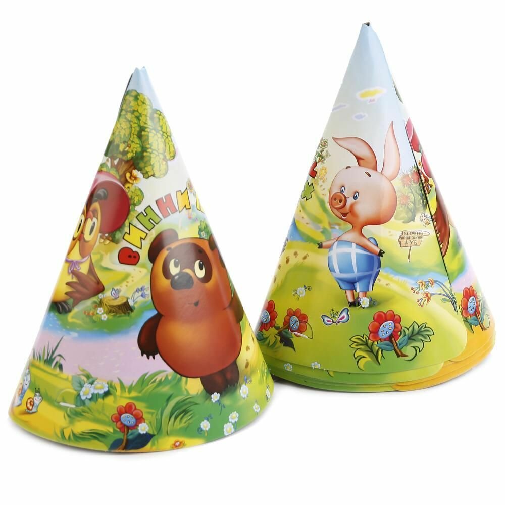 Набор из 6-ти праздничных колпаков "Винни пух"