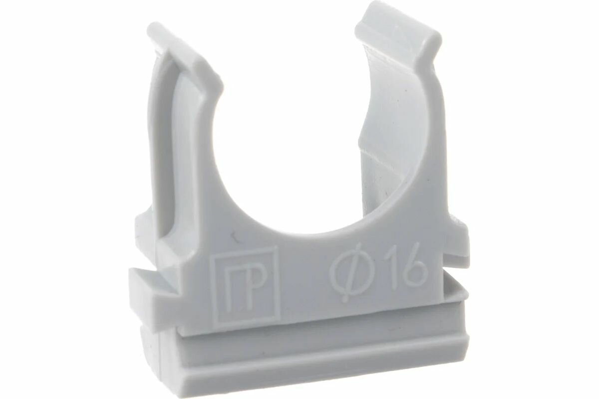 Крепёж-клипса для труб Полистирол d16 мм (100шт/2000шт уп/кор) Промрукав