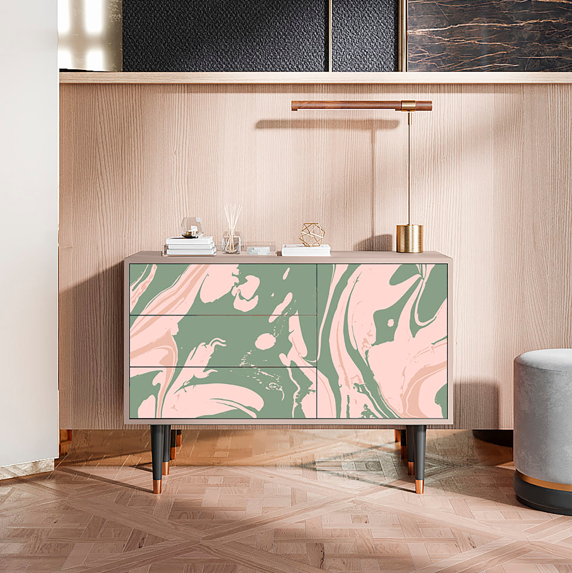 Комод - STORYZ - S3 Aquarelle, Размер - 115 x 84 x 41 см, Цвет корпуса - , Бежевый